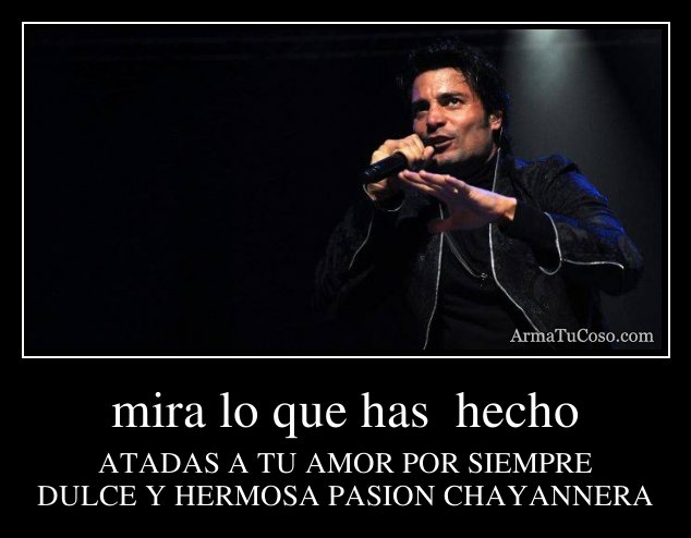 mira lo que has hecho