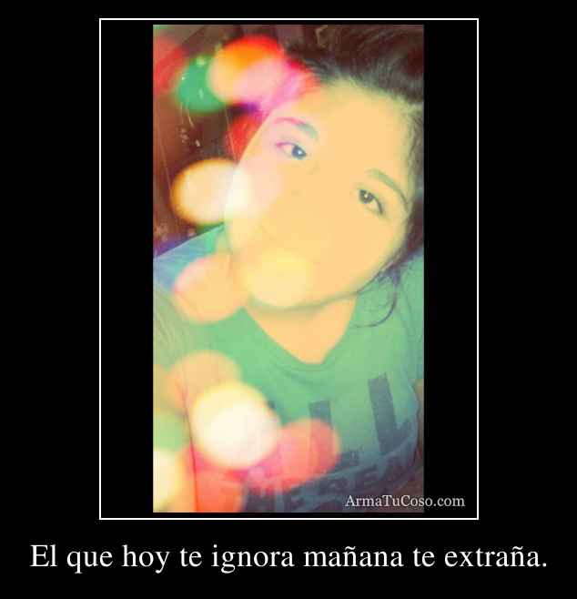 El Que Hoy Te Ignora Mañana Te Extraña