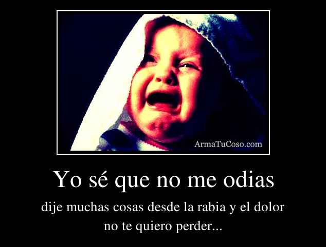 Yo sé que no me odias